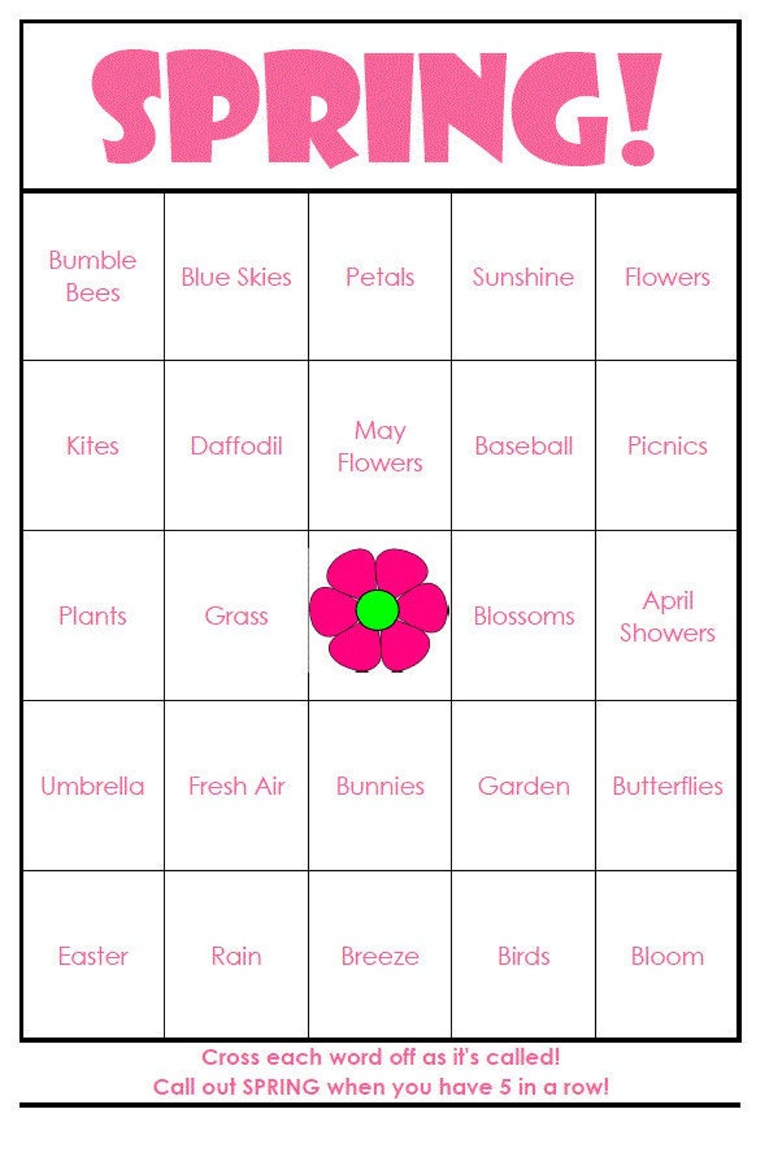EASY PRINT Spring Bingo Cards (digital File) 40 Cards - Etsy
