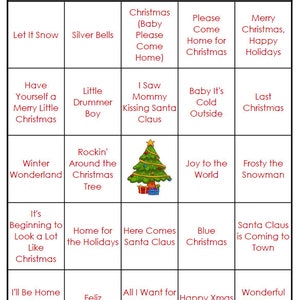 CHRISTMAS SONGS Bingo Cards digital File 80 Cards - Etsy