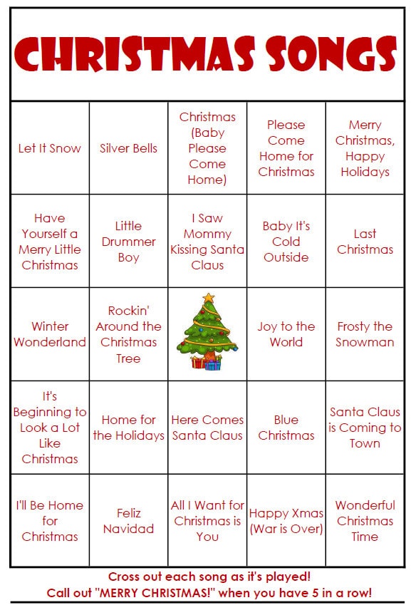 CHRISTMAS SONGS Bingo Cards digital File 80 Cards - Etsy