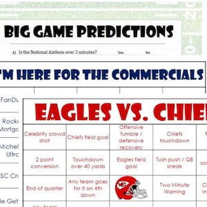 SUPER BIG GAME 2025 Bingo Bundle - Etsy