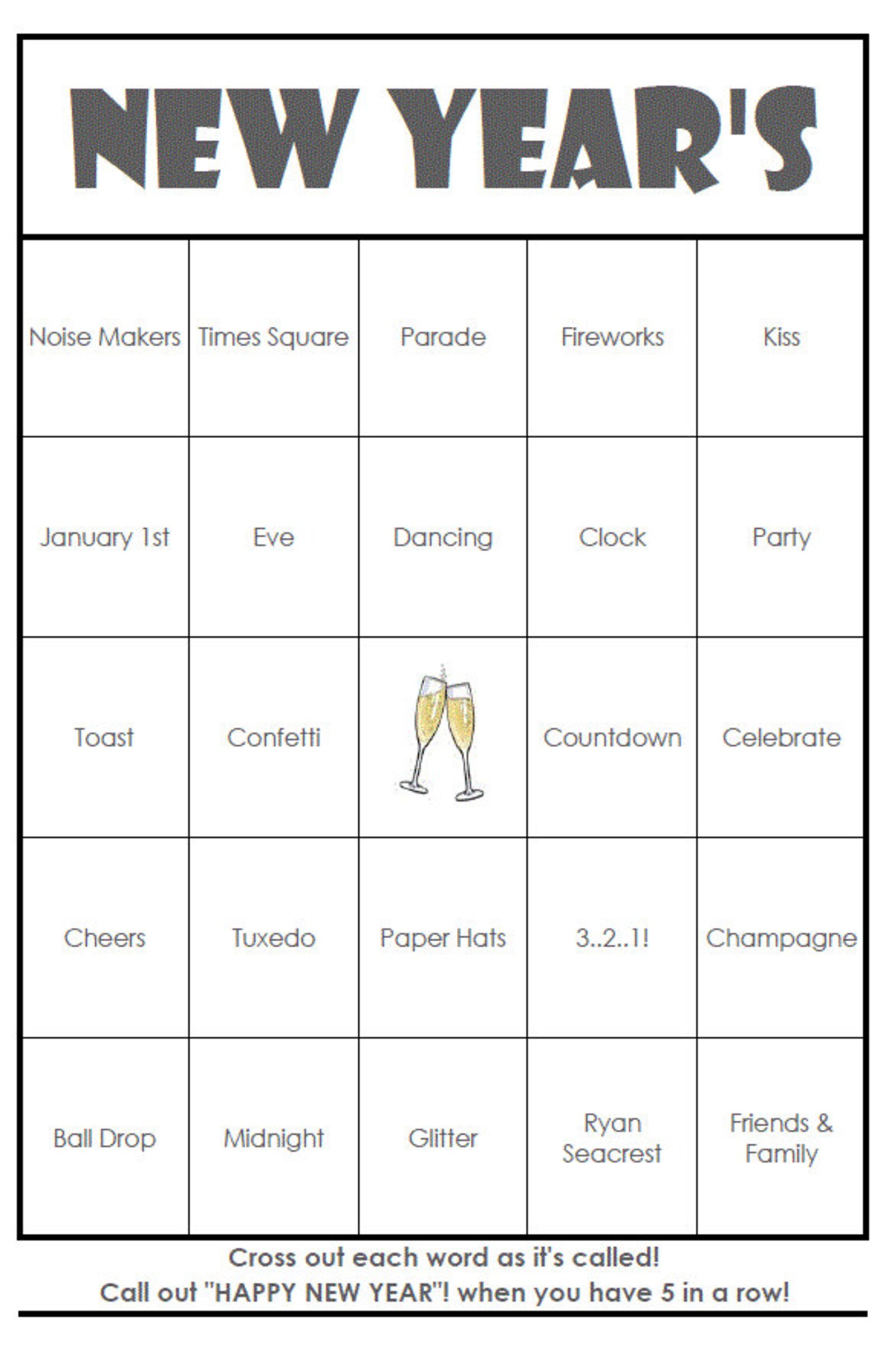 EASY PRINT New Year's Bingo Cards (digital File) 40 Cards - Etsy