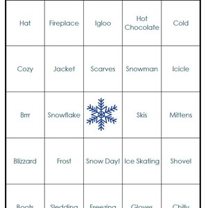 EASY PRINT Winter Bingo Cards digital file 40 Cards | Etsy