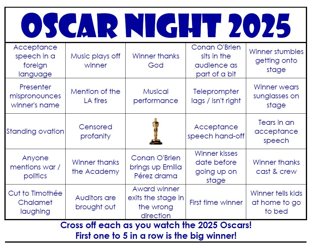 EASY PRINT OSCARS 2025 Bingo (digital File) 40 Cards - Etsy