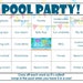 Pool Party Bingo Cards digital File 40 Cards - Etsy