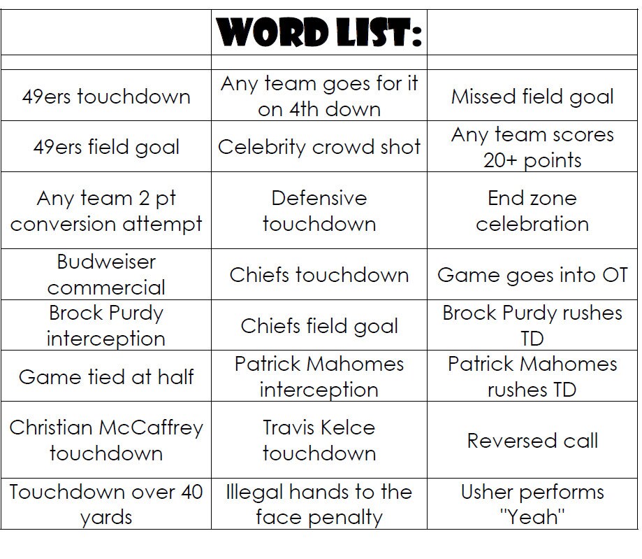 SUPER BIG GAME 2024 Bingo Bundle - Etsy