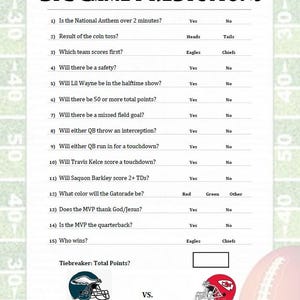 Super BIG GAME Predictions 2025 - Etsy