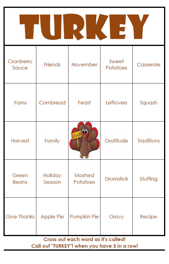 EASY PRINT Thanksgiving Bingo Cards (digital File) 40 Cards - Etsy