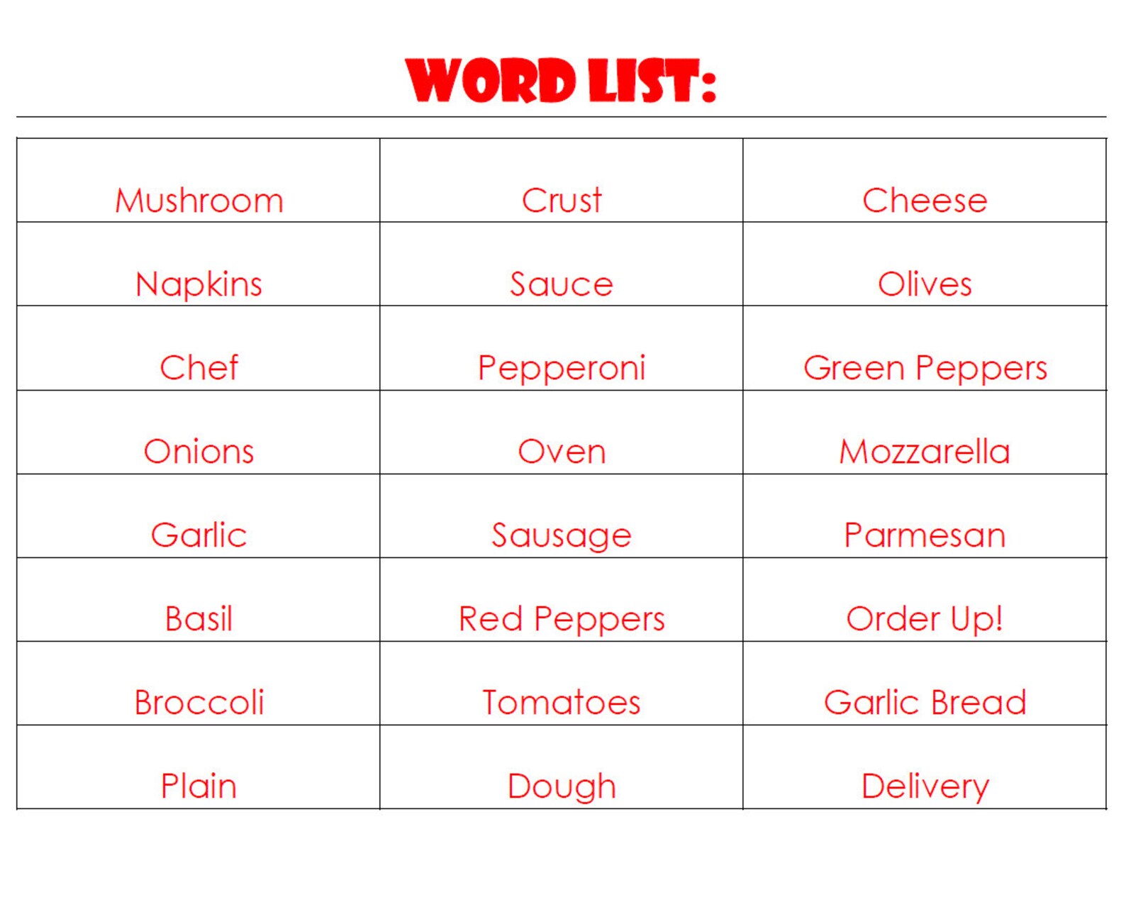 EASY PRINT Pizza Party Bingo Cards! (digital File) 40 Cards - Etsy