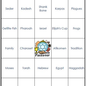 EASY PRINT Passover Bingo Cards (digital File) 40 Cards - Etsy