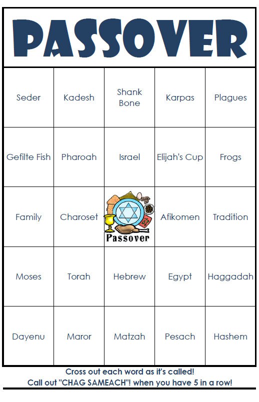 EASY PRINT Passover Bingo Cards (digital File) 40 Cards - Etsy