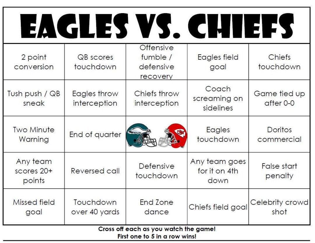 SUPER BIG GAME Bingo 2025 Cards! (digital File) 40 Cards - Etsy