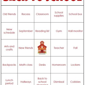EASY PRINT Back to School Bingo Cards (digital File) 40 Cards - Etsy