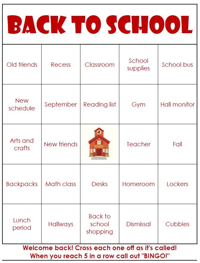 EASY PRINT Back to School Bingo Cards (digital File) 40 Cards - Etsy