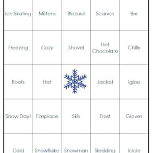 EASY PRINT Winter Bingo Cards (digital File) 40 Cards - Etsy