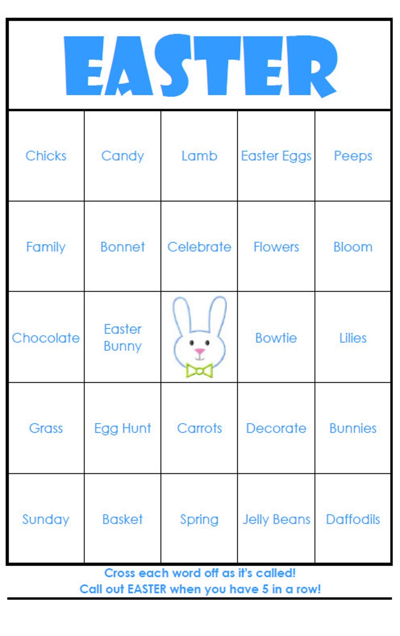 EASY PRINT Easter Bingo Cards (digital File) 40 Cards - Etsy