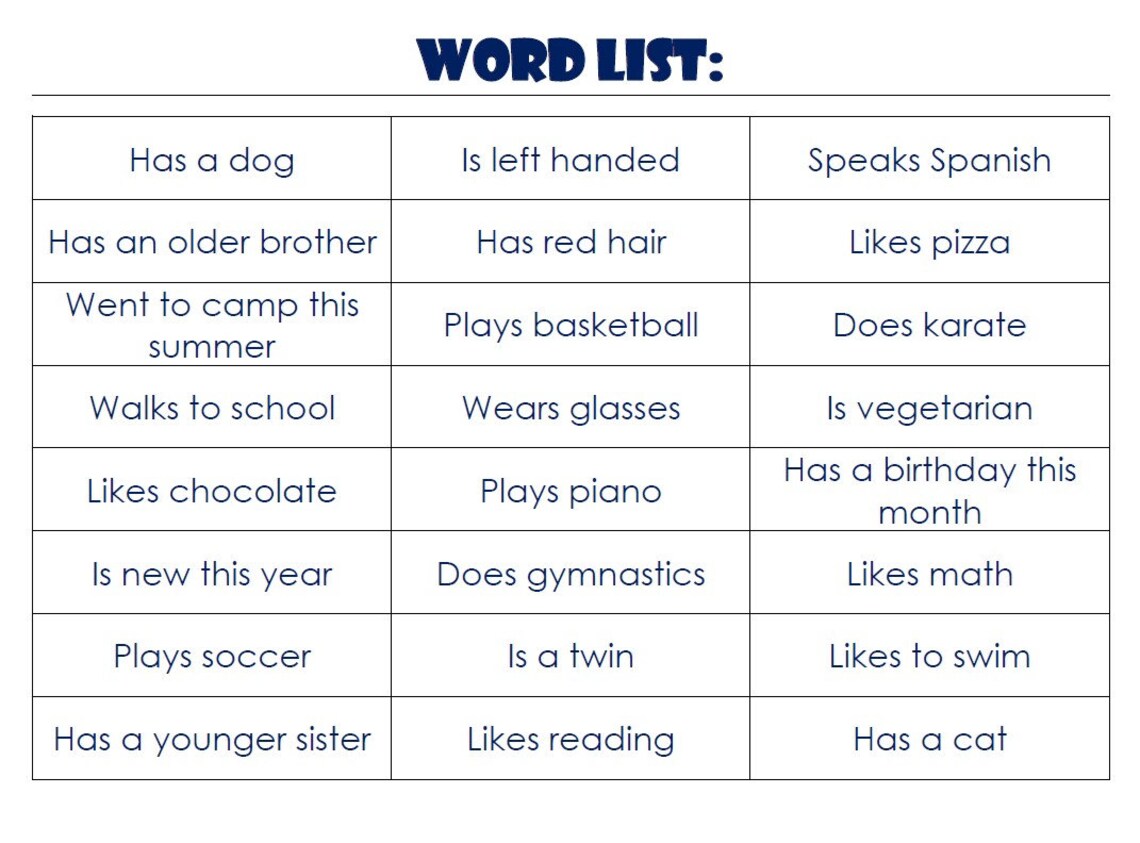 EASY PRINT Meet Your Class- Back to School Bingo Cards (digital File ...