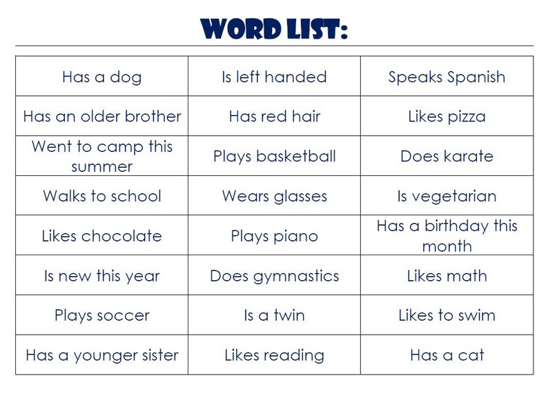 EASY PRINT Meet Your Class- Back to School Bingo Cards (digital File ...