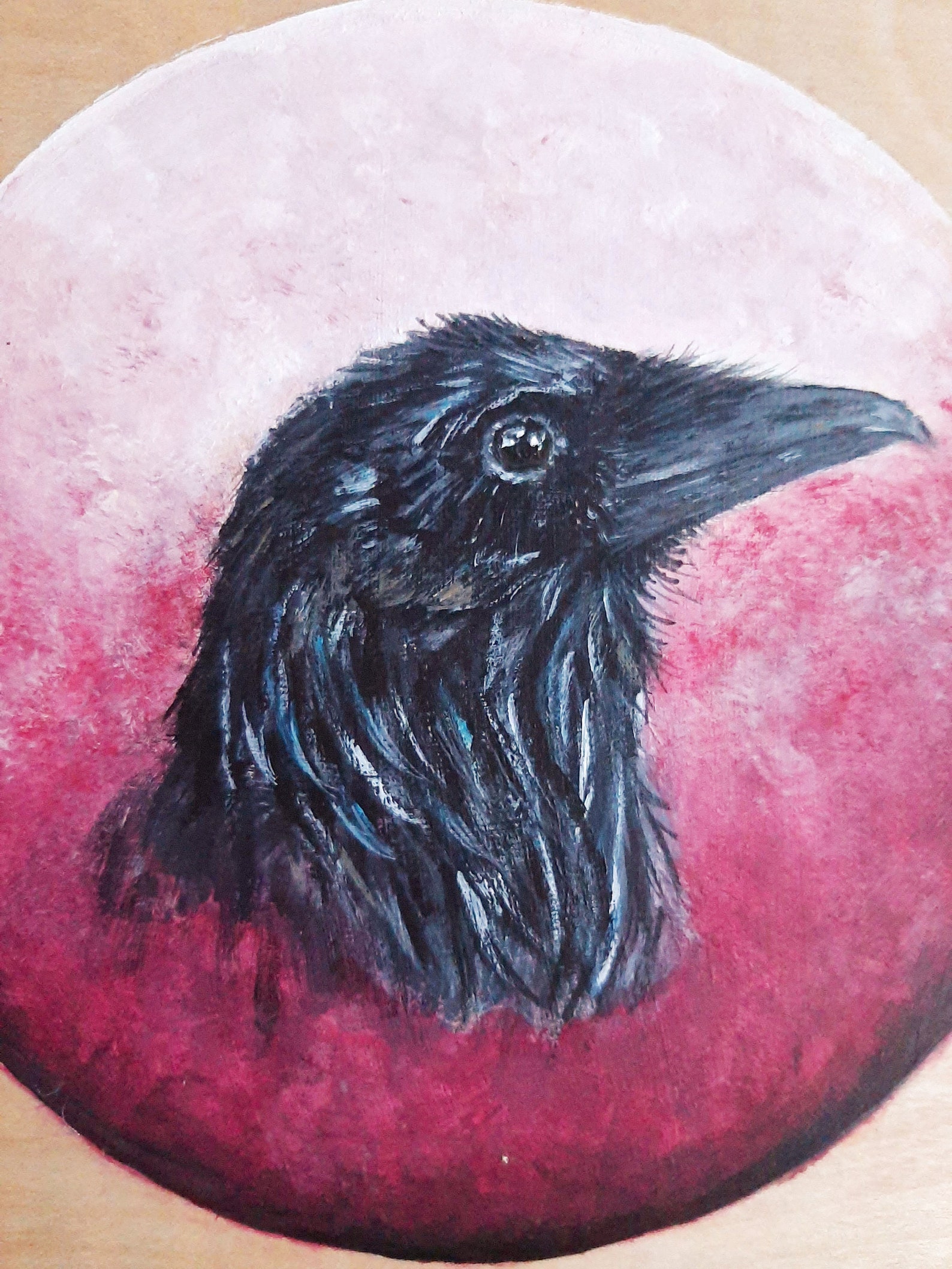 Wood Wall Art Hand Painted Raven on Wood Original Painting - Etsy UK