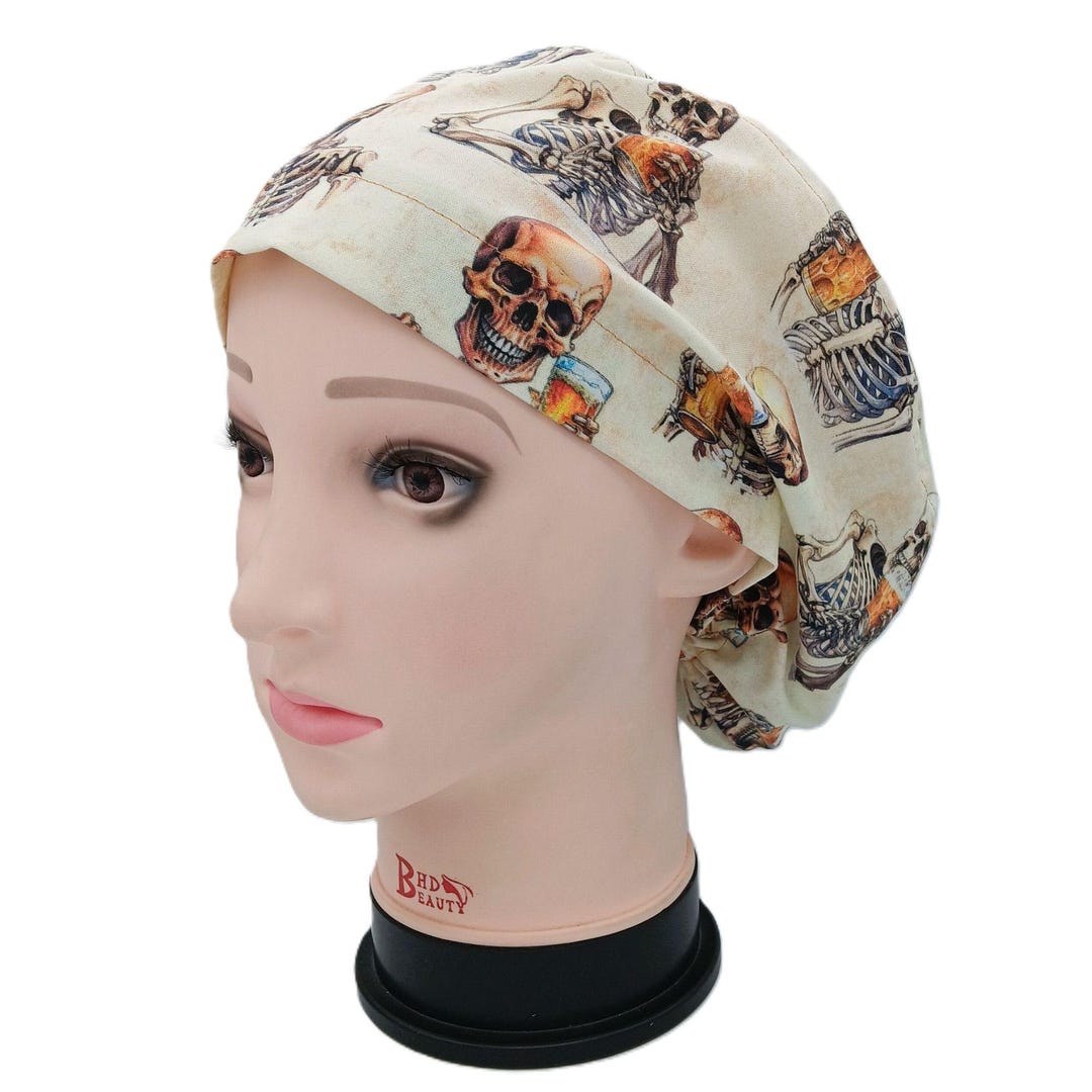 Skeleton Beer Scrub Hat: Funny X-ray Tech Cotton Cap - Etsy