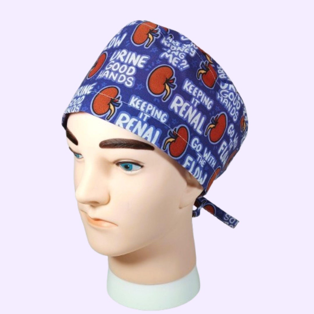 Urology Scrub Hats, Men's Tie Back, Funny Urology Hats, Women's Euro ...