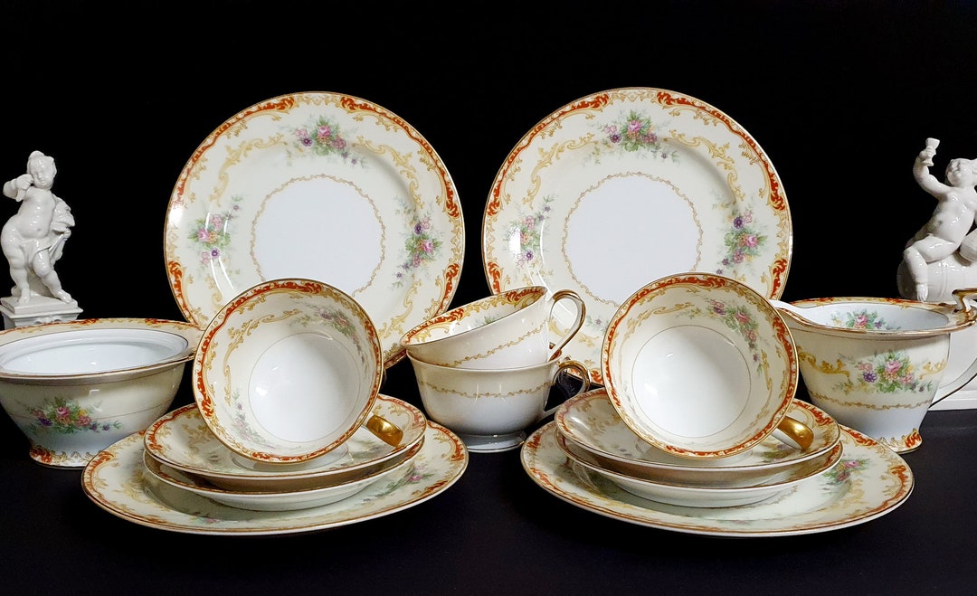 1950s Vintage Noritake Linden Pattern Tea Set 14pcs: Floral Japanese ...