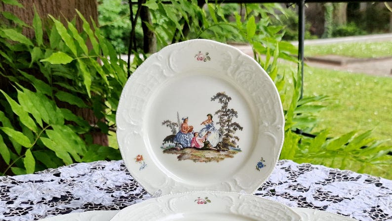 1970s Rosenthal Sanssouci Dessert Plates Set of 7: Ivory Bavarian China ...