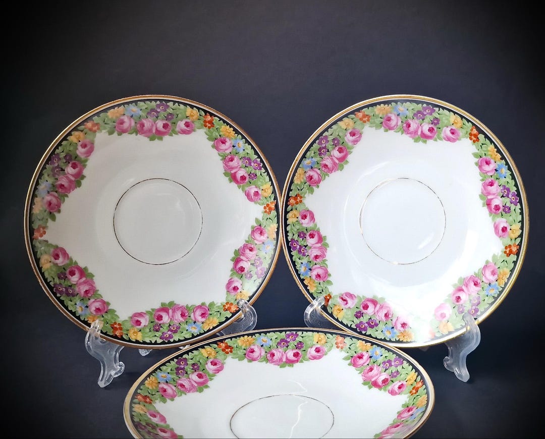 1901-1931 Antique Rosenthal RC Saucers (set of 3): Pattern Sorrent ...