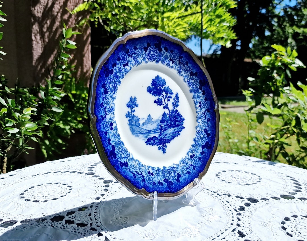 1952 ROSENTHAL Decorative Plate - Cobalt Blue China - Chippendale ...