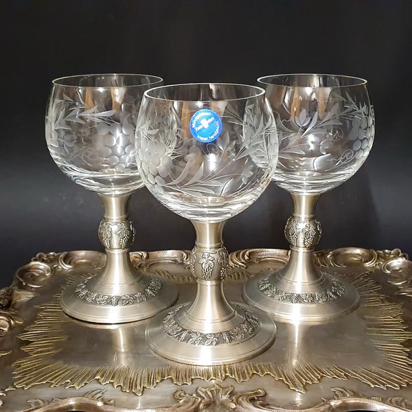 German Crystal Wine Glasses - Etsy