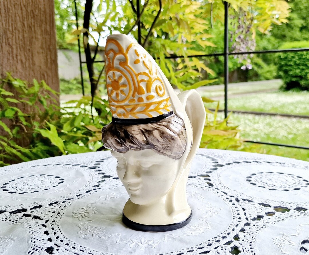 1940s Henriot Quimper Faience Pitcher: Breton Lady Collectible Ceramics ...