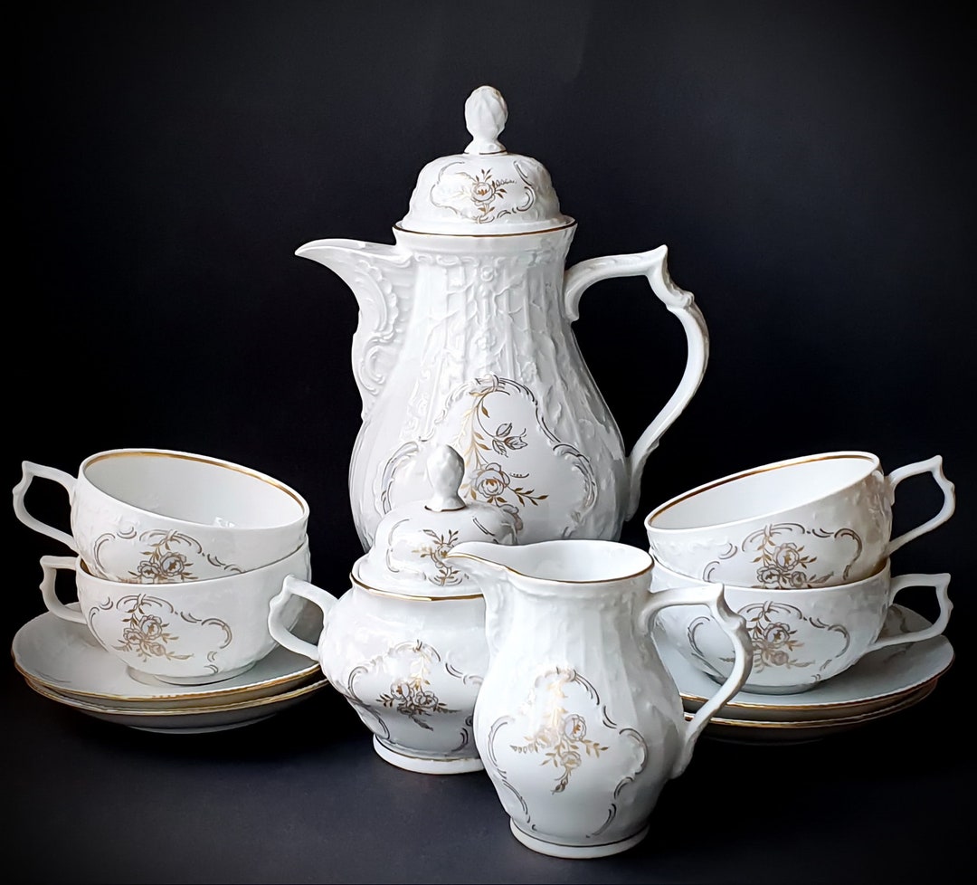 Vintage ROSENTHAL Tea Pot Set for 4 People German Porcelain Tea Set ...