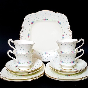 1933 - 1939 Rare Paragon Tea Set - Antique English Porcelain - Polka ...