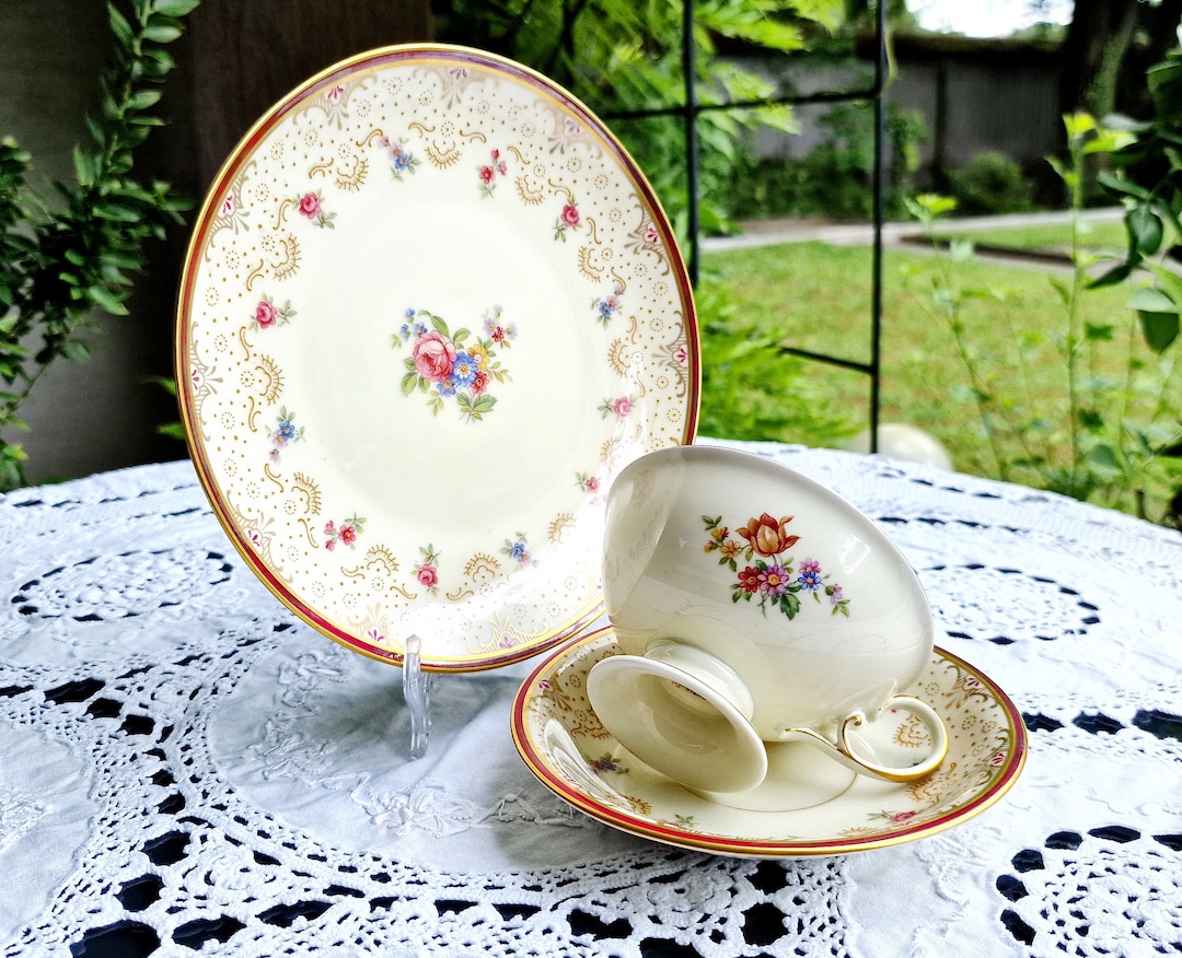 1950s Furstenberg Teacup Trio German Porcelain Tea Cups Mid Century ...