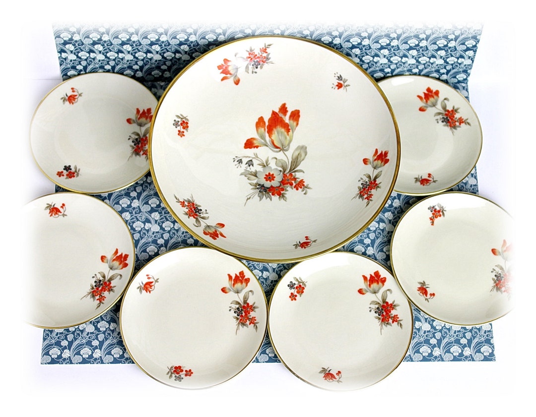 Vintage Cake Plate Set Thomas Ivory Cake Serving Set Bavarian China ...