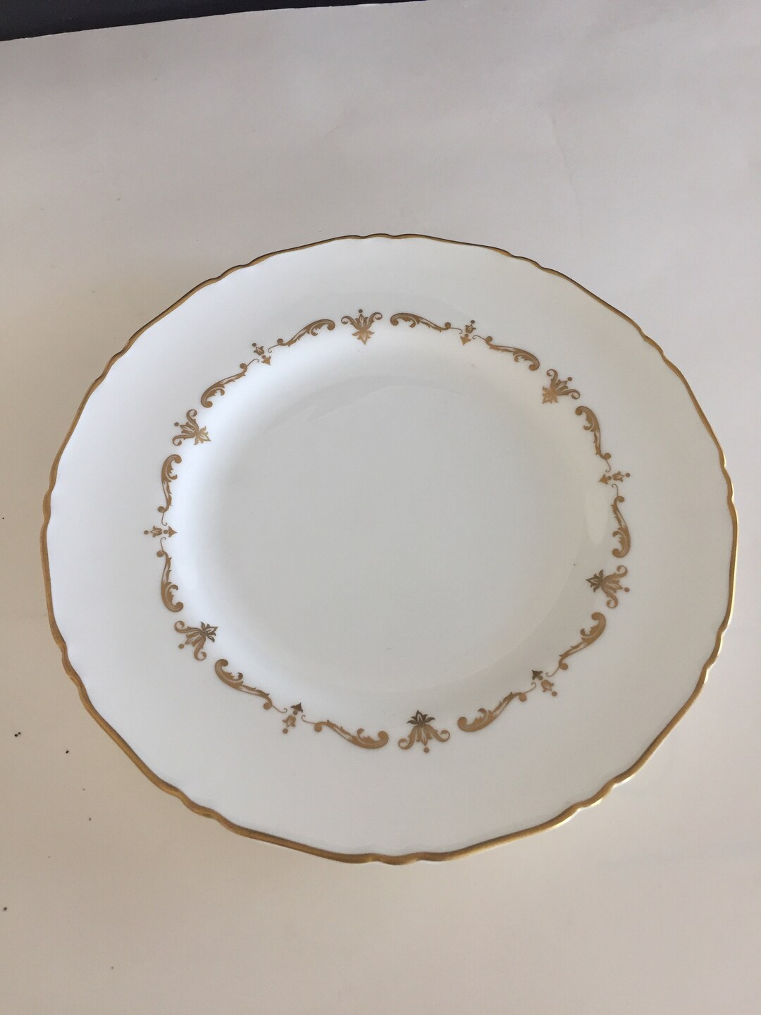12 Royal Worcester Gold Chantilly Salad Plates – 8” Fine Bone China ...