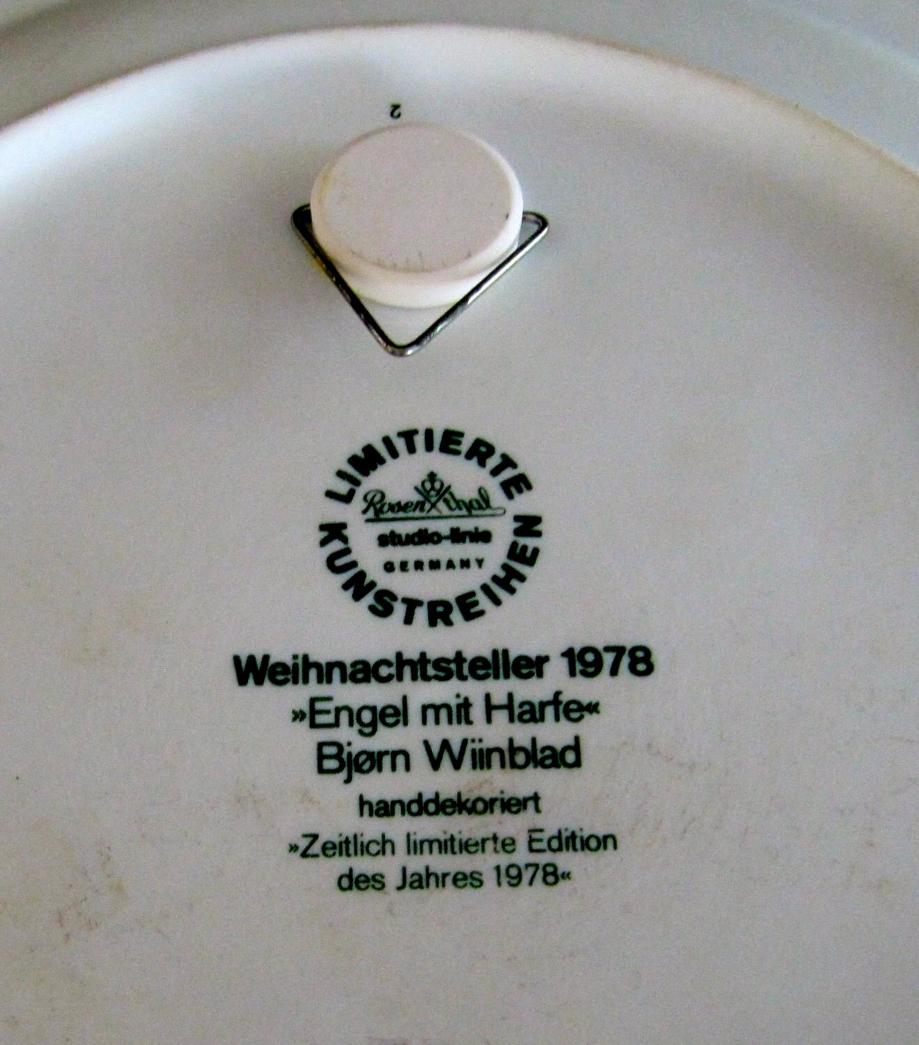 Assiette de Noël Rosenthal Winblad 1978 L'ange à la harpe en boîte ...