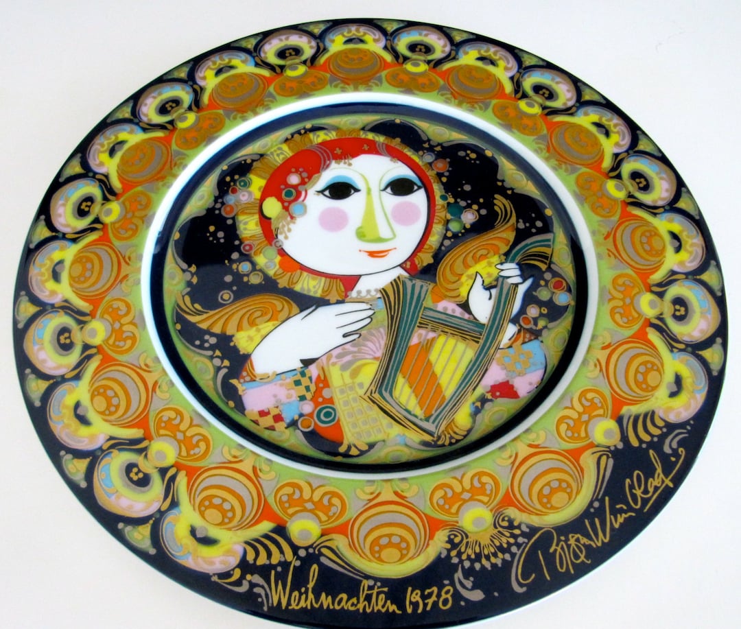 Assiette de Noël Rosenthal Winblad 1978 L'ange à la harpe en boîte ...