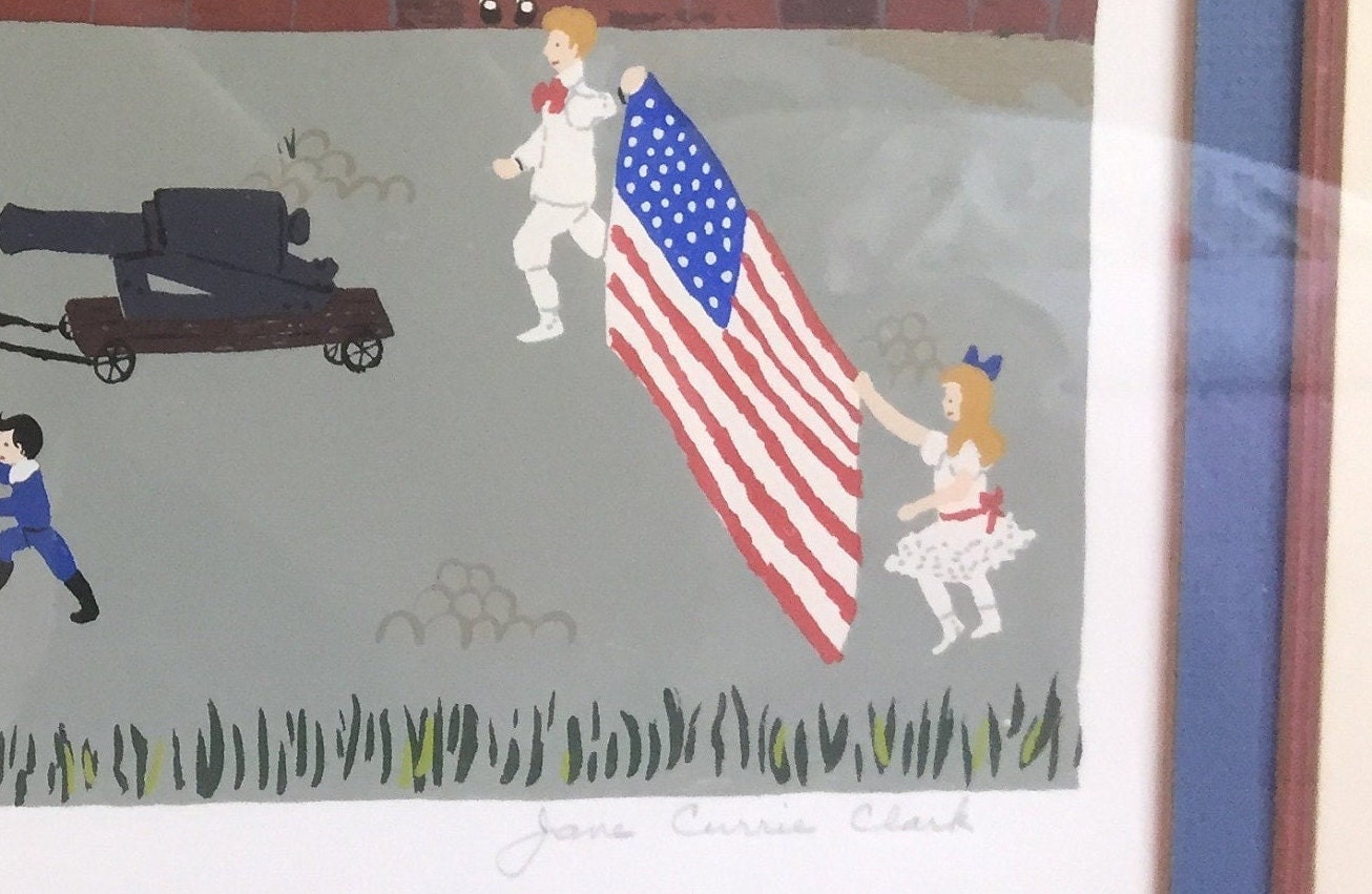 Clark, Jane Currie - "fourth of July", Silkscreen, Rare Artist's Proof ...