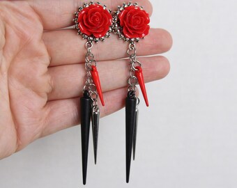 Cheetah Chain Spike Plugs / Earrings Leopard Print You Pick Size Nickle ...