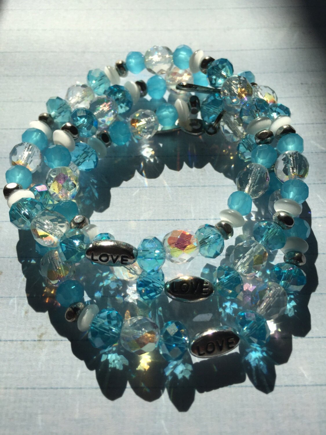 Silver Bling Aqua Blue Silver. Aqua Bling Bracelet - Etsy