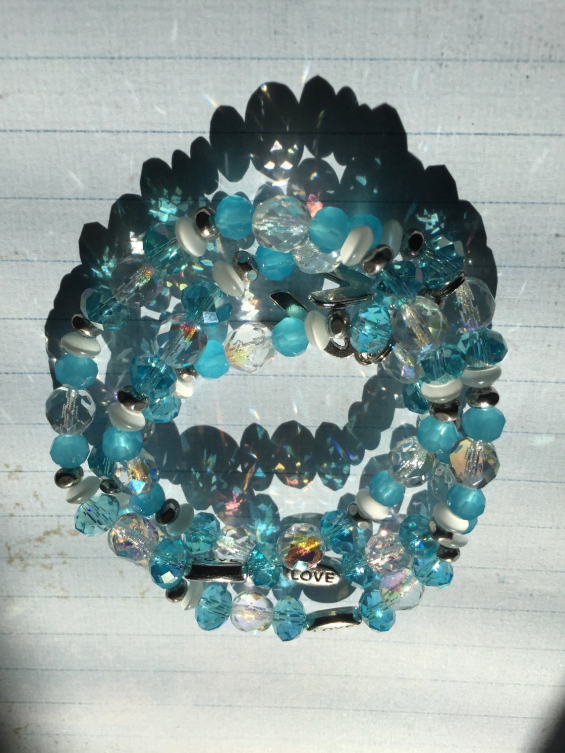 Silver Bling Aqua Blue Silver. Aqua Bling Bracelet - Etsy