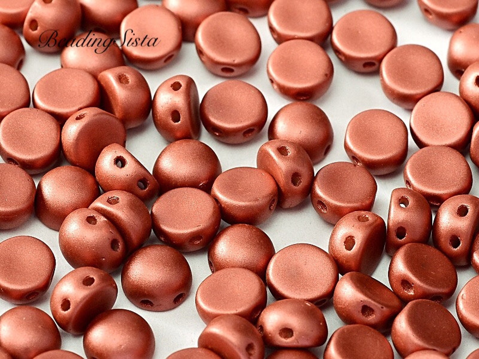 Cabochon - Metallic Red - 2 Hole - 6mm - 25 Pieces -29410 - Etsy