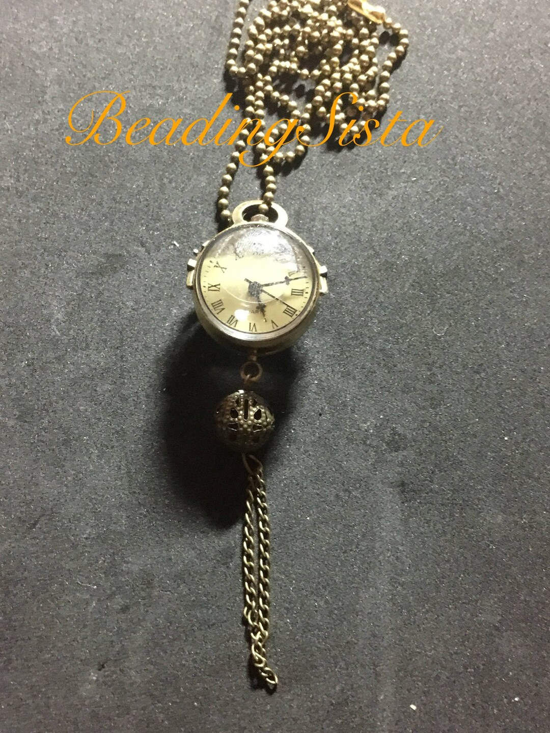 Globe Time Piece Necklace - Steampunk Time Piece Pendant - Globe Watch ...