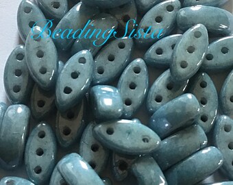 Flint Pendant Chalk White Blue Luster Bead 50 Piece Bag | Etsy