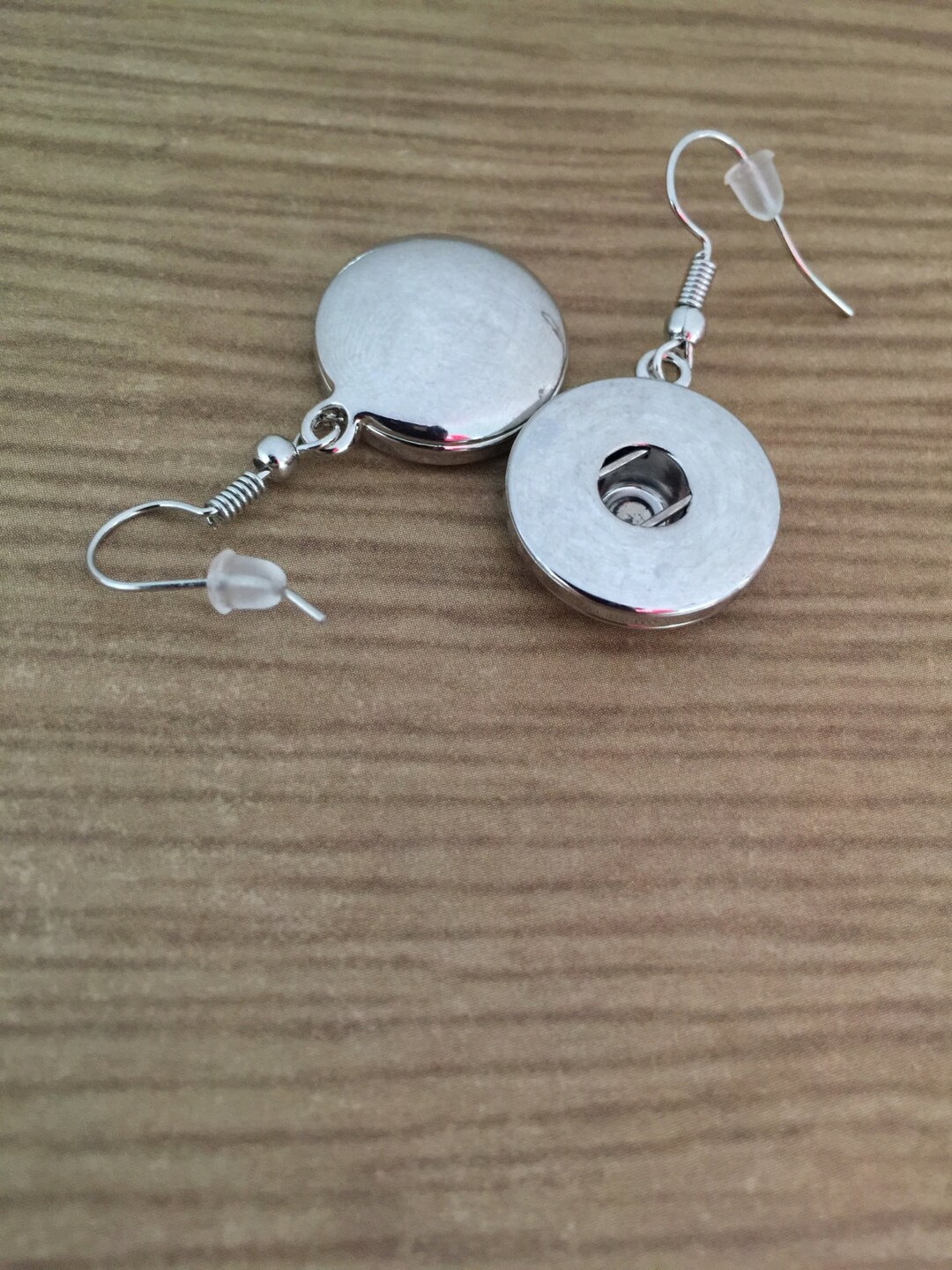 Snap Button Earrings- Dangling-silver Dangle Earrings-snap Button ...