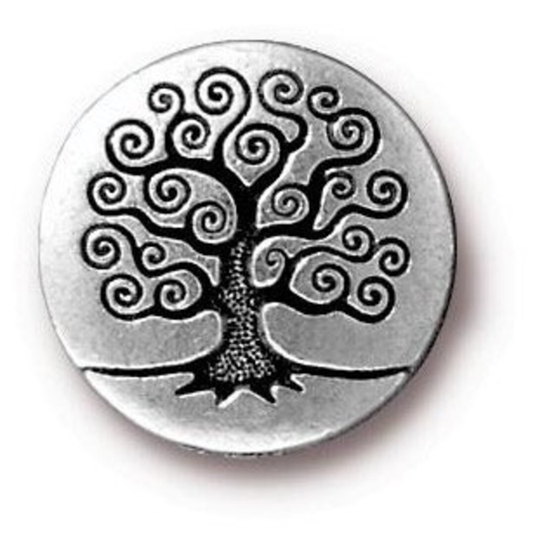 Button Tree of Life Antique Silver Plated 15.62mm 1 Piece - Etsy