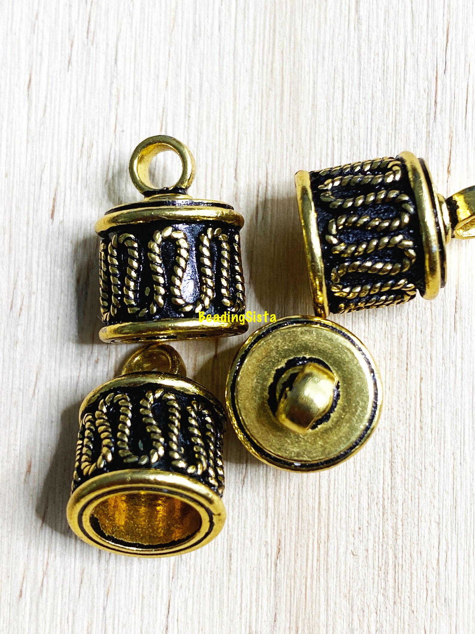 End Caps - Rope End Caps - Bead Caps - Macrame - Silver - Gold - Copper ...