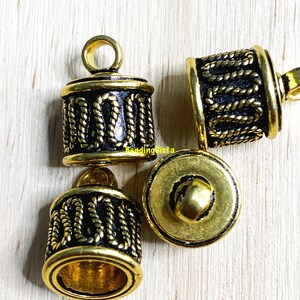 End Caps - Rope End Caps - Bead Caps - Macrame - Silver - Gold - Copper ...