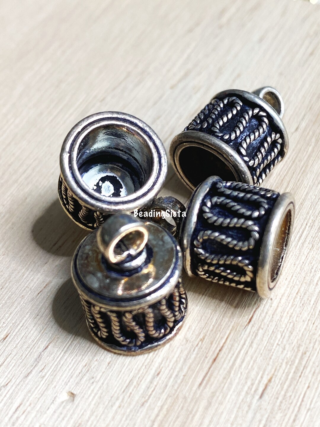 End Caps - Rope End Caps - Bead Caps - Macrame - Silver - Gold - Copper ...