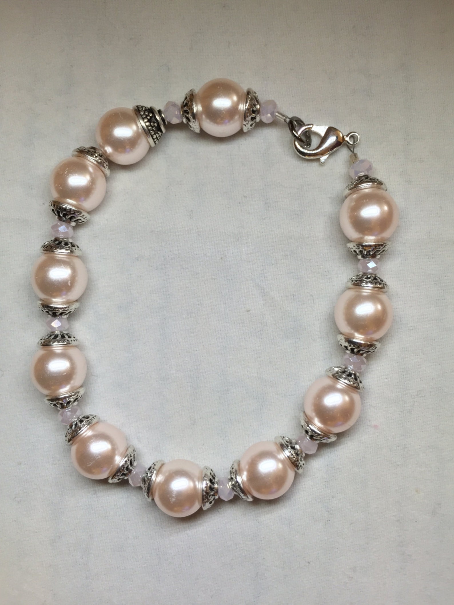 Pearl Pink Glass With AB Pink Roundells Pink Wedding Jewelry - Etsy